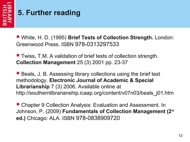 Collection evaluation techniques for academic libraries | PPT