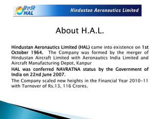 H.A.L. INDUSTRIAL TRAINING PRESENTATION | PPTX