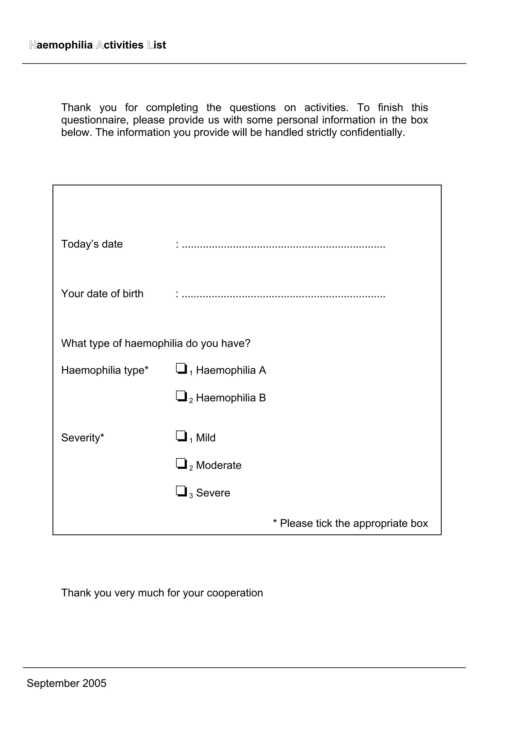 WFH - HAL Questionnaire - 2019 | PDF