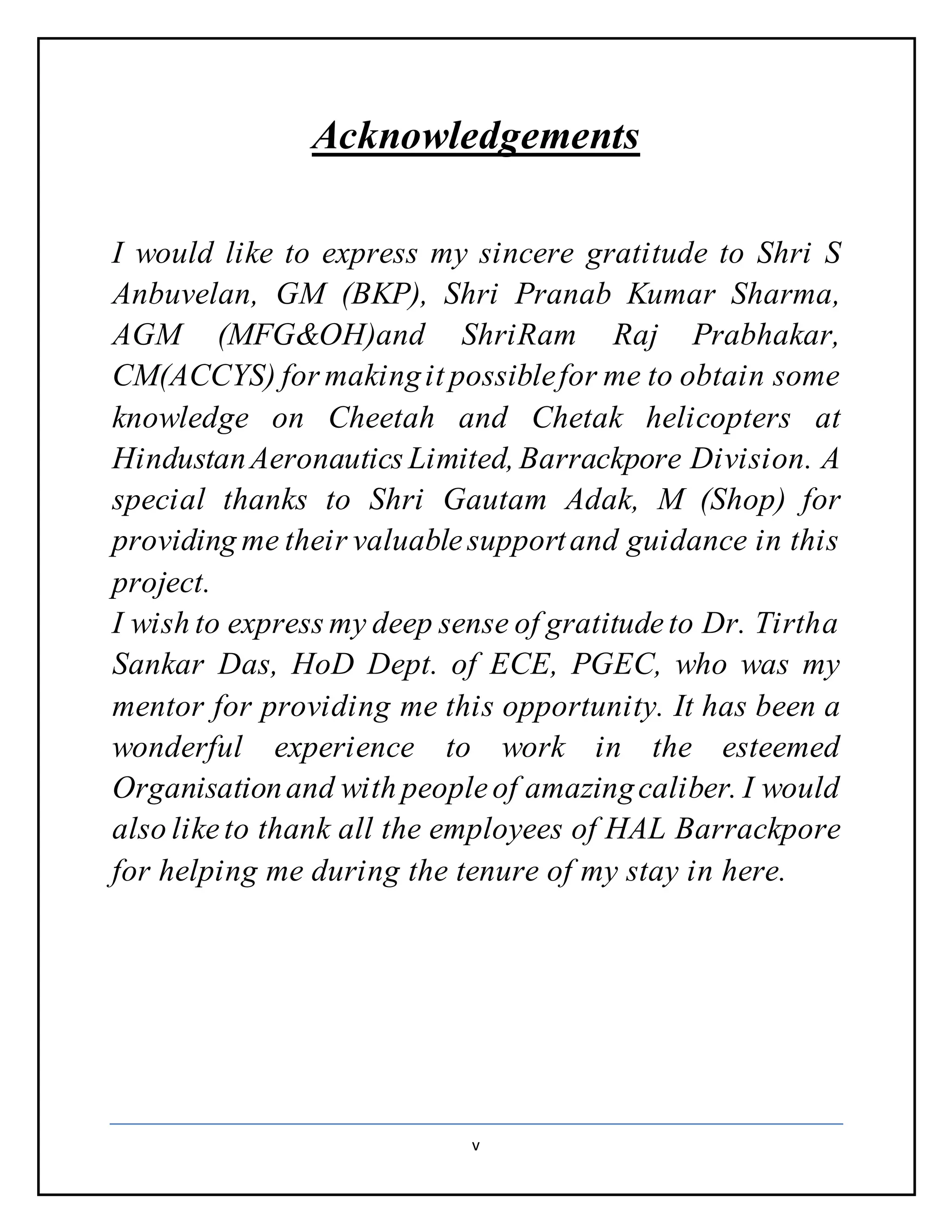 HAL Training Report | DOCX