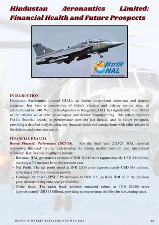 HAL Financial Performance Analysis and Future Prospects | PDF