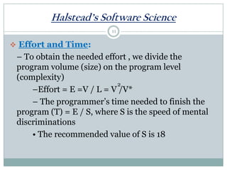 Halsted’s Software Science-An analytical technique | PPTX