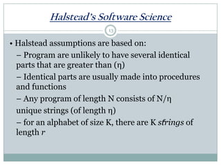 Halsted’s Software Science-An analytical technique | PPTX