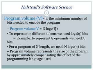 Halsted’s Software Science-An analytical technique | PPTX