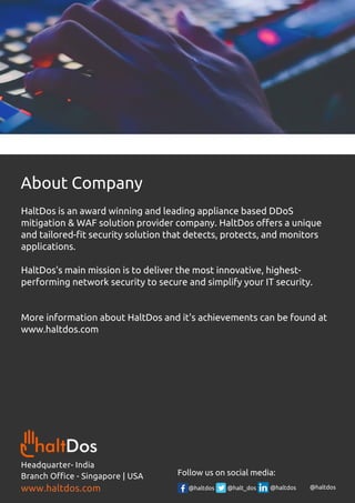 Global Cyber Attacks report 2018 - 2019 | HaltDos | PDF