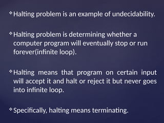HALTER PROBLEM IN THEORY OF COMPUTATION.pptx