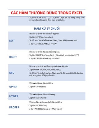 Ham trong excel | DOCX