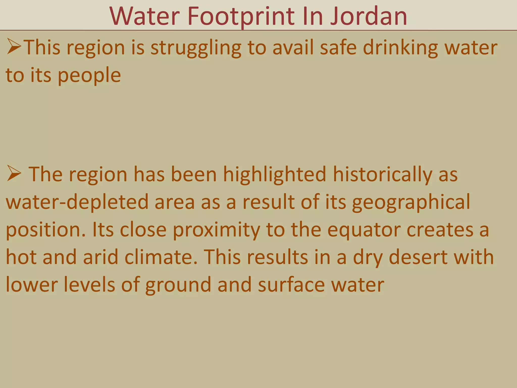 Water Footprint In Jordan by Arwa Hamaideh | PDF