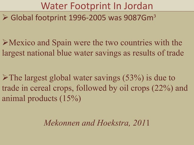 Water Footprint In Jordan by Arwa Hamaideh | PDF | Agriculture | Industries