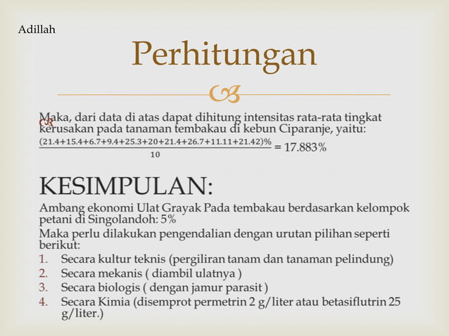 Hama pada tanaman tembakau | PPTX