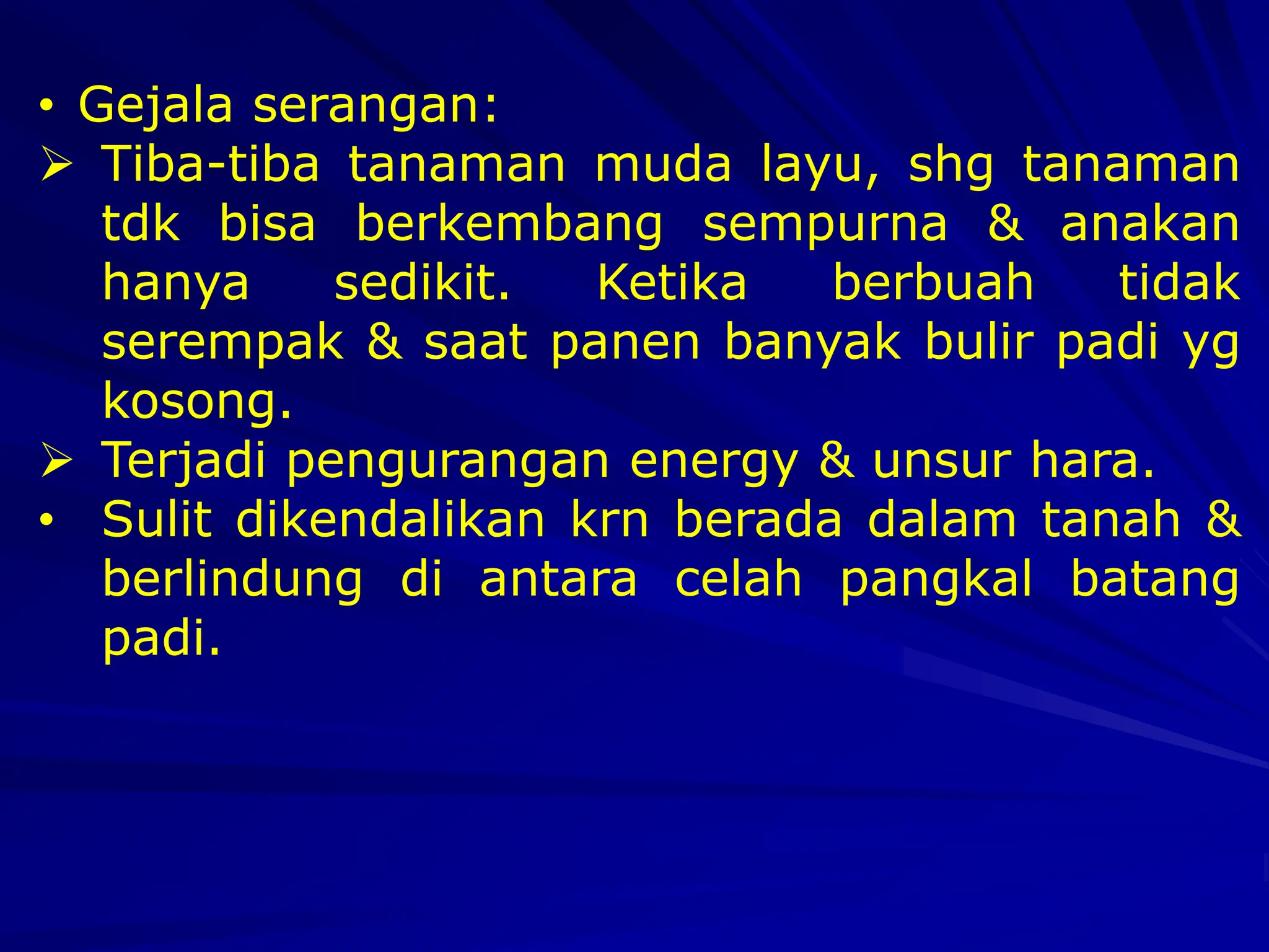 Hama Penting pada Tanaman Padi 1. Jenis hama padi 2. Bioekologi hama ...
