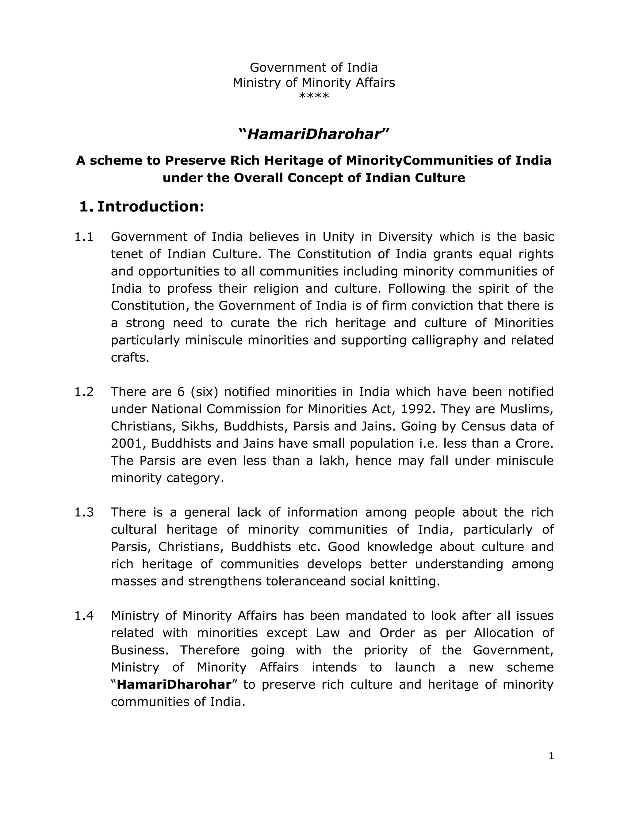 Hamari dharohar schemeguidelines-0 | PDF