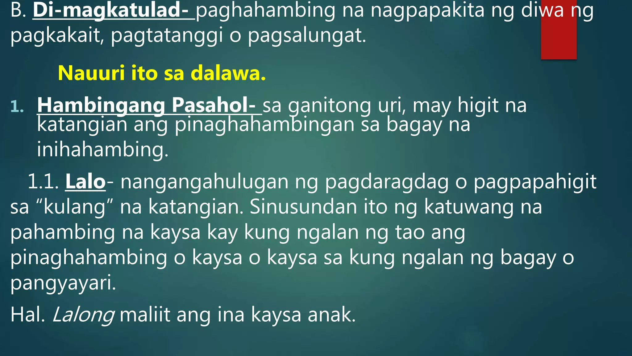 Hambingan ng pang uri | PPTX