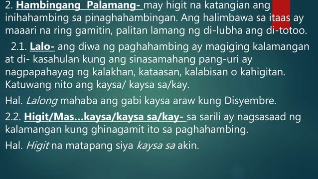 Hambingan ng pang uri | PPTX