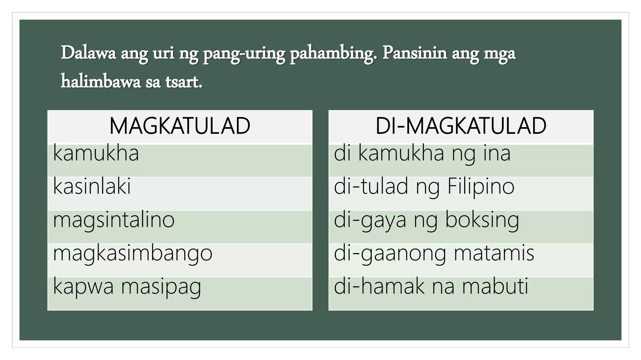 Filipino 8- Hambingan ng Pang-uri | PPTX