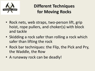 Trail Work with Rocks: An Uplifting Experience | PPTX