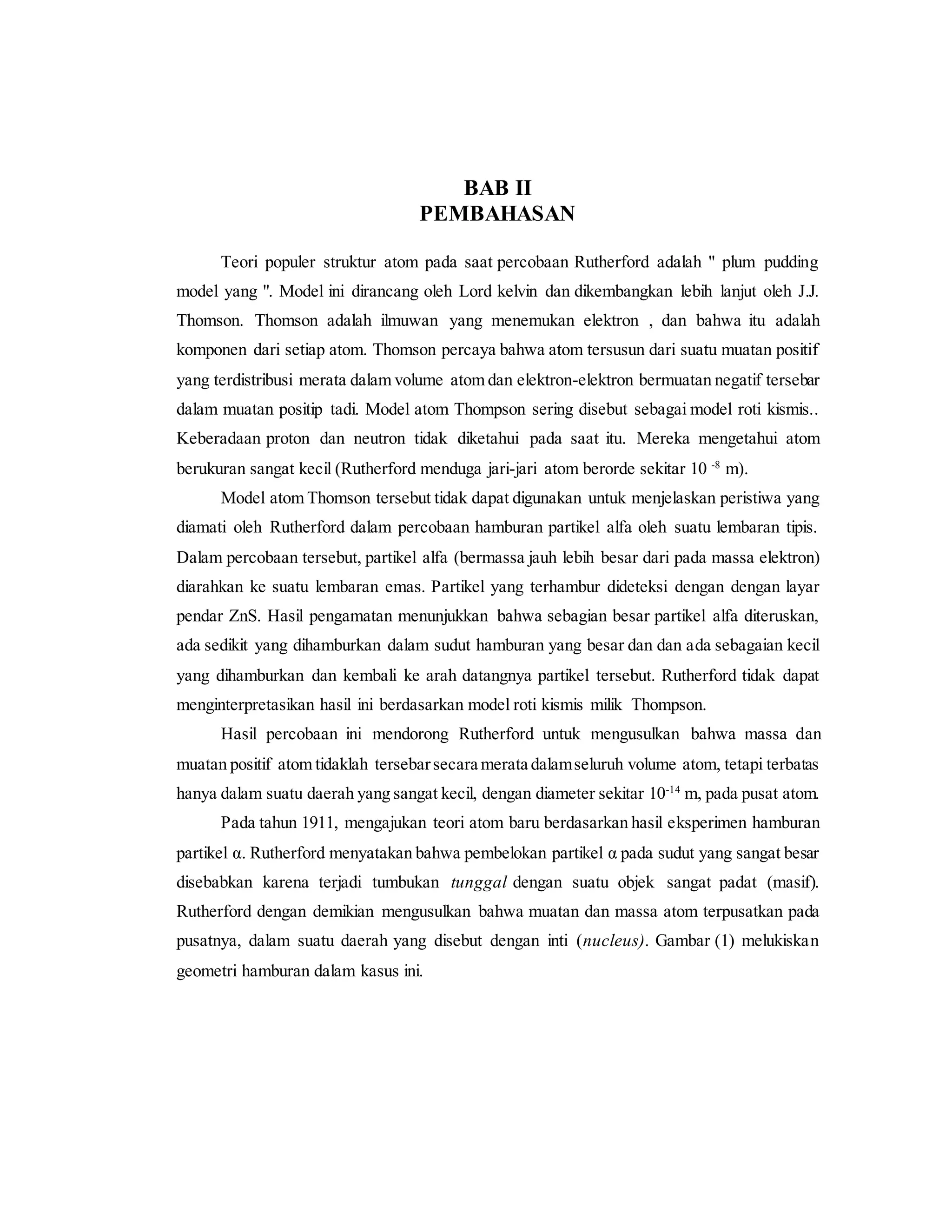 Hamburan partikel alfa rutherford | DOCX