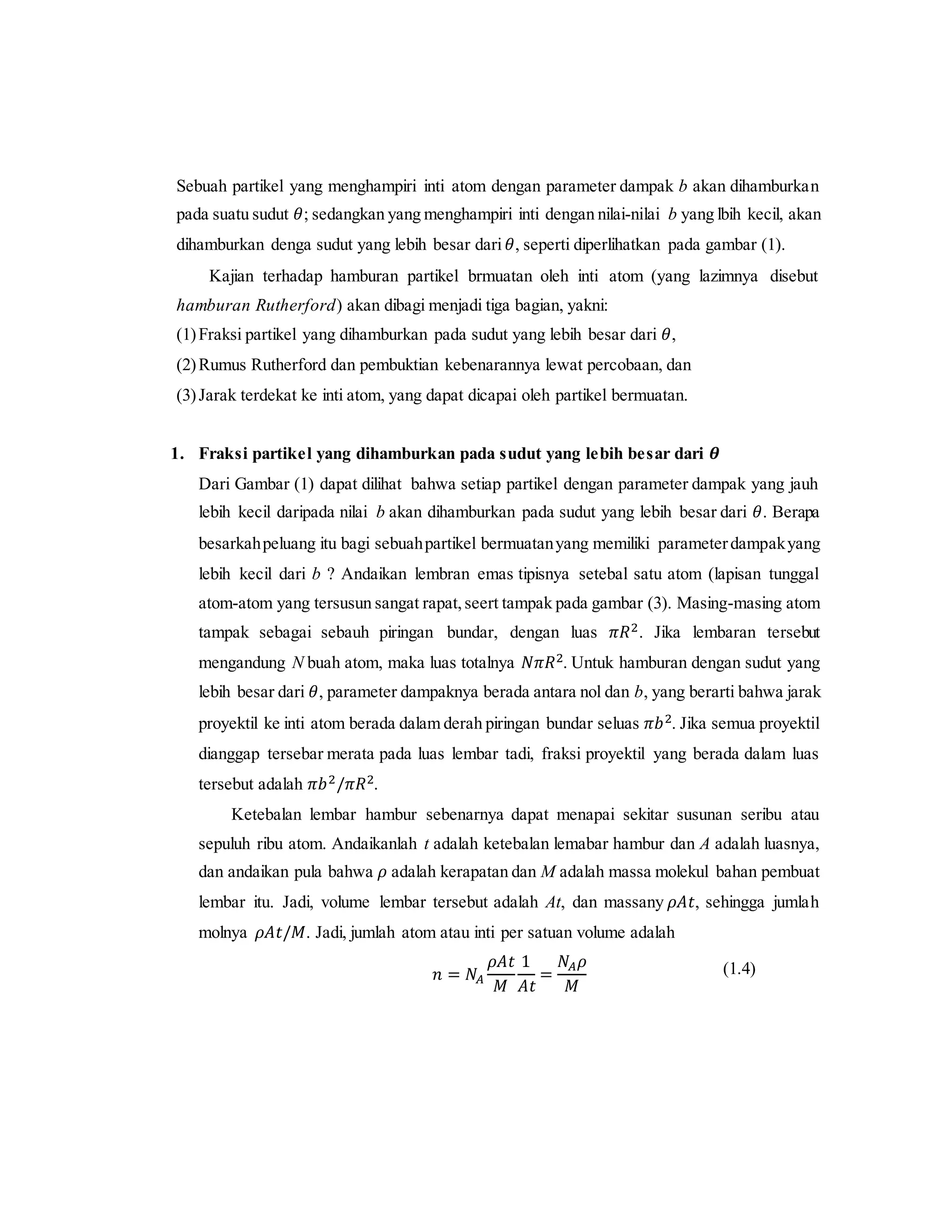 Hamburan partikel alfa rutherford | DOCX