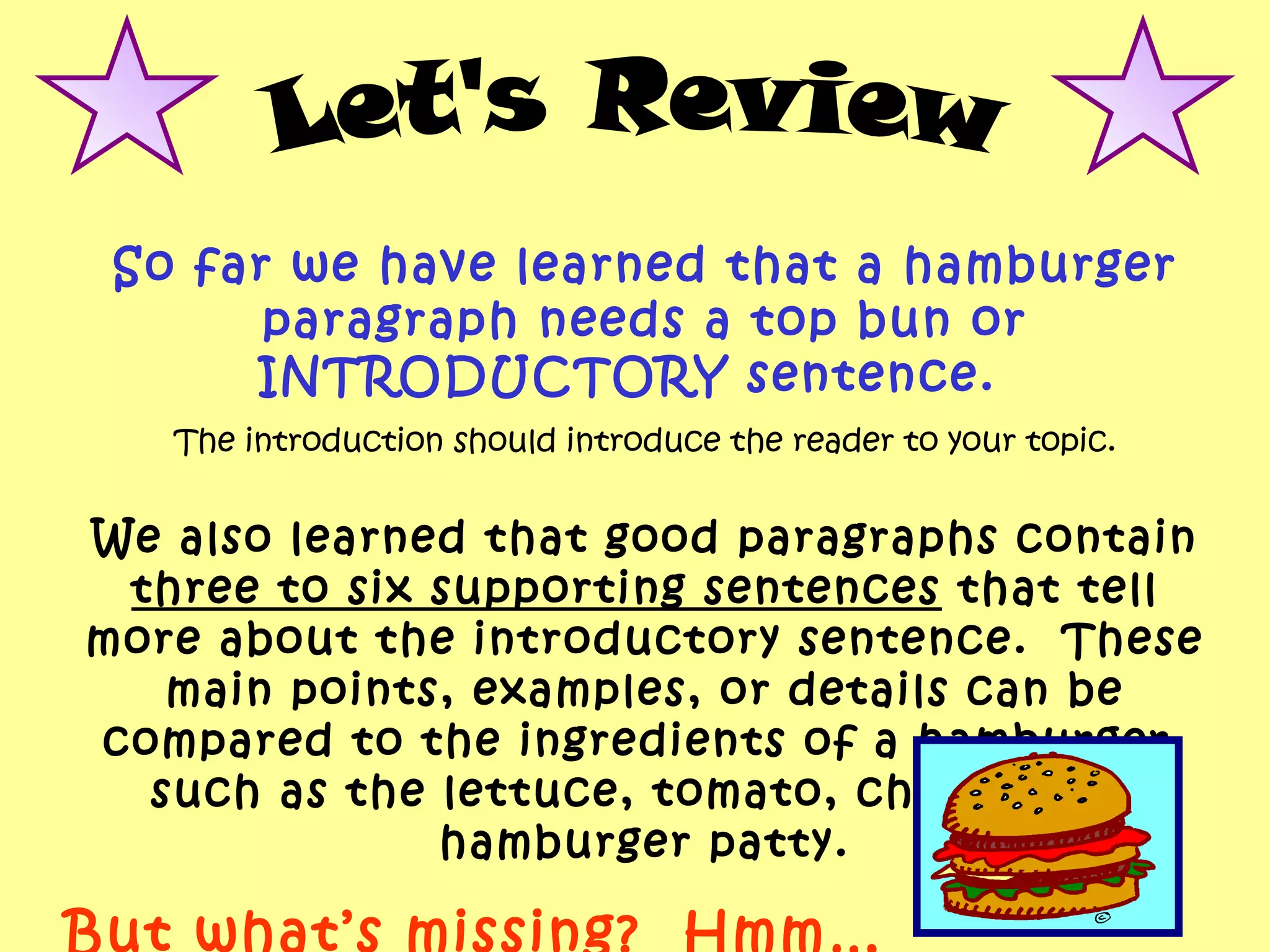 Hamburger paragraph | PPT