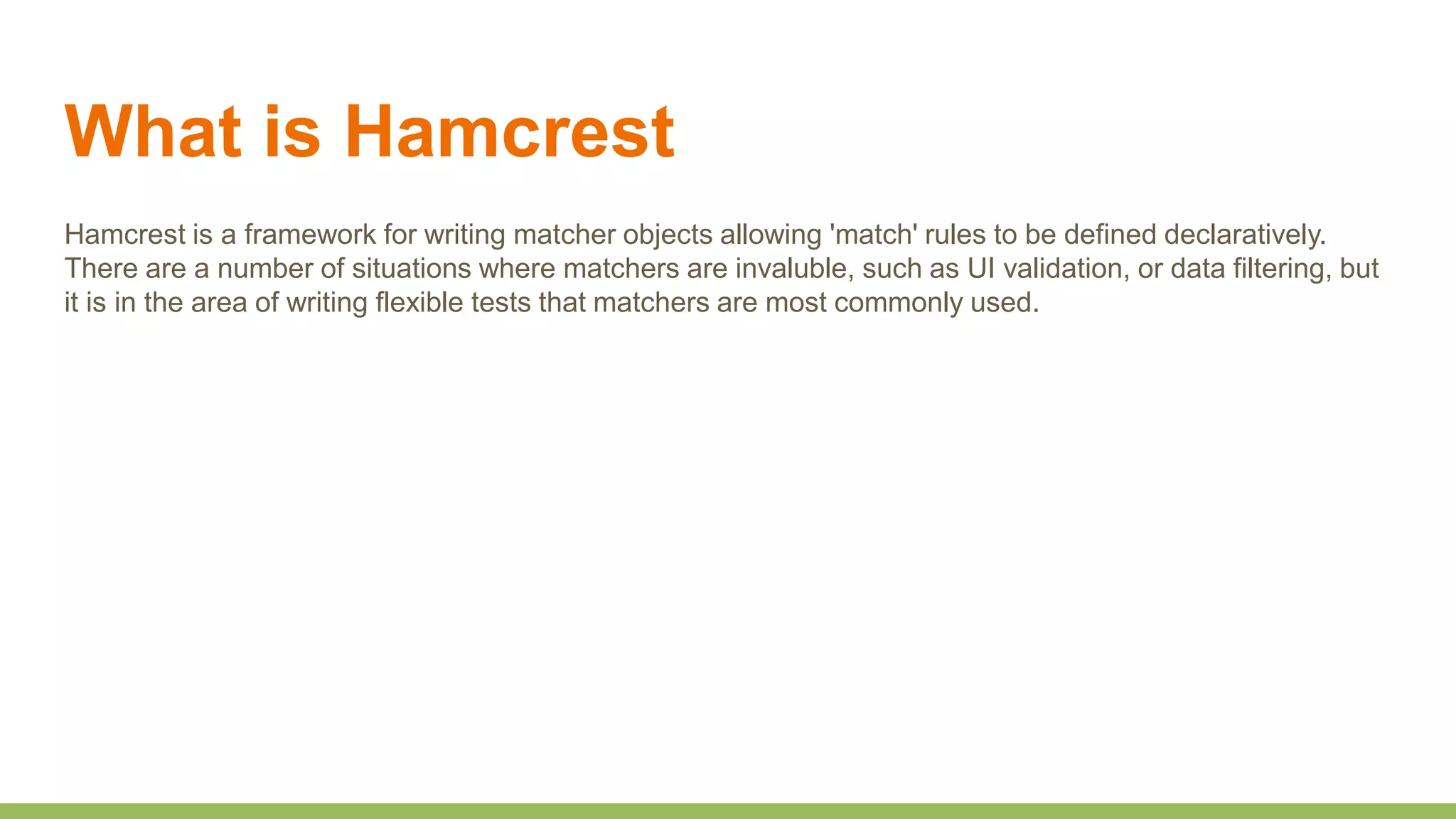 Hamcrest | PPT