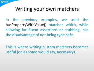 Writing and using Hamcrest Matchers | PPTX | Web Development | Internet