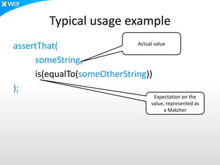 Writing and using Hamcrest Matchers | PPT