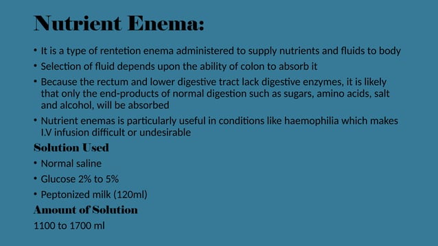 Understanding Enema Solutions and Their Types | PPTX