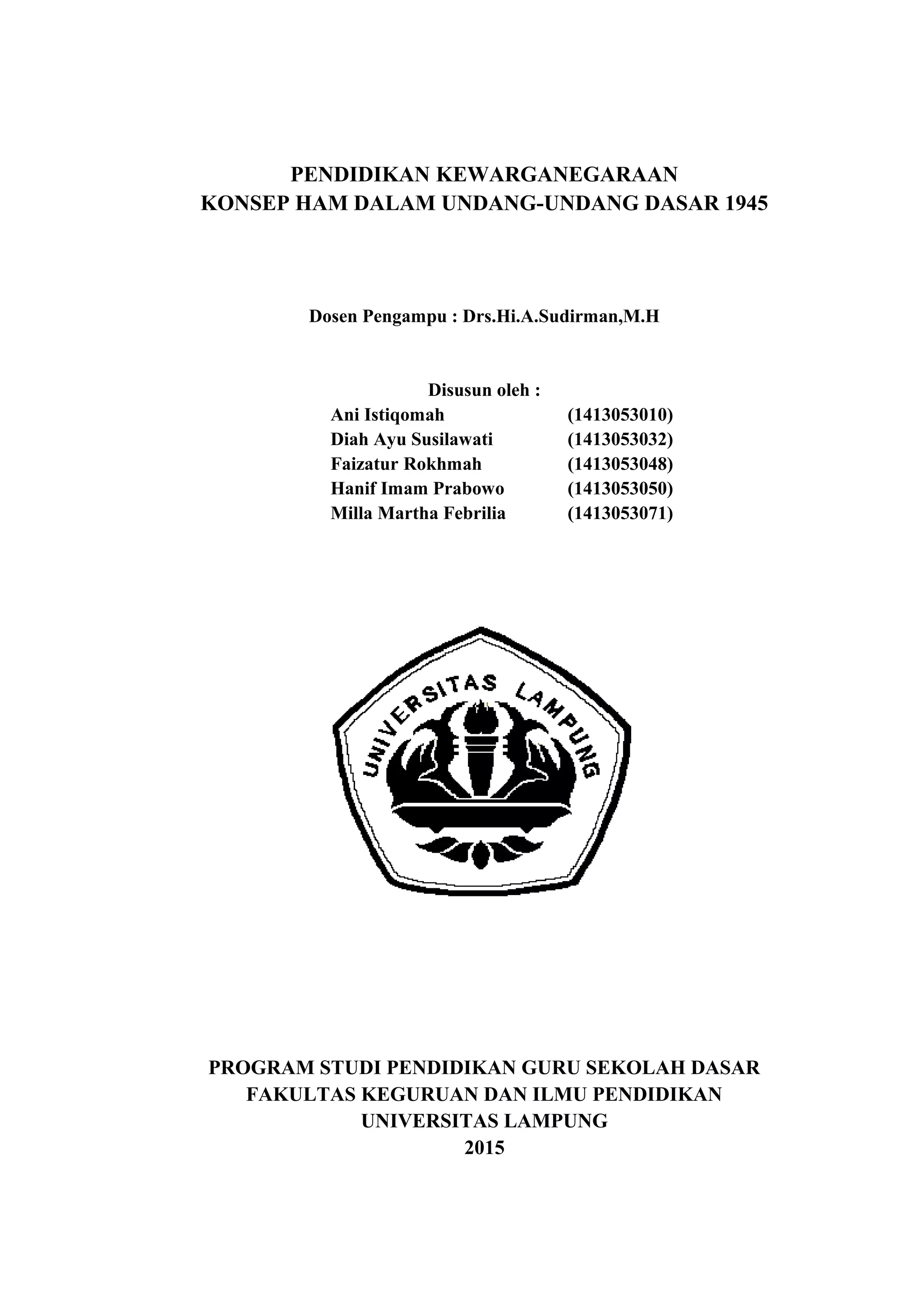HAM dalam UUD 1945 | DOC
