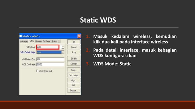 Implementasi WDS (Wireless Distribution System) Pada Mikrotik | PPT