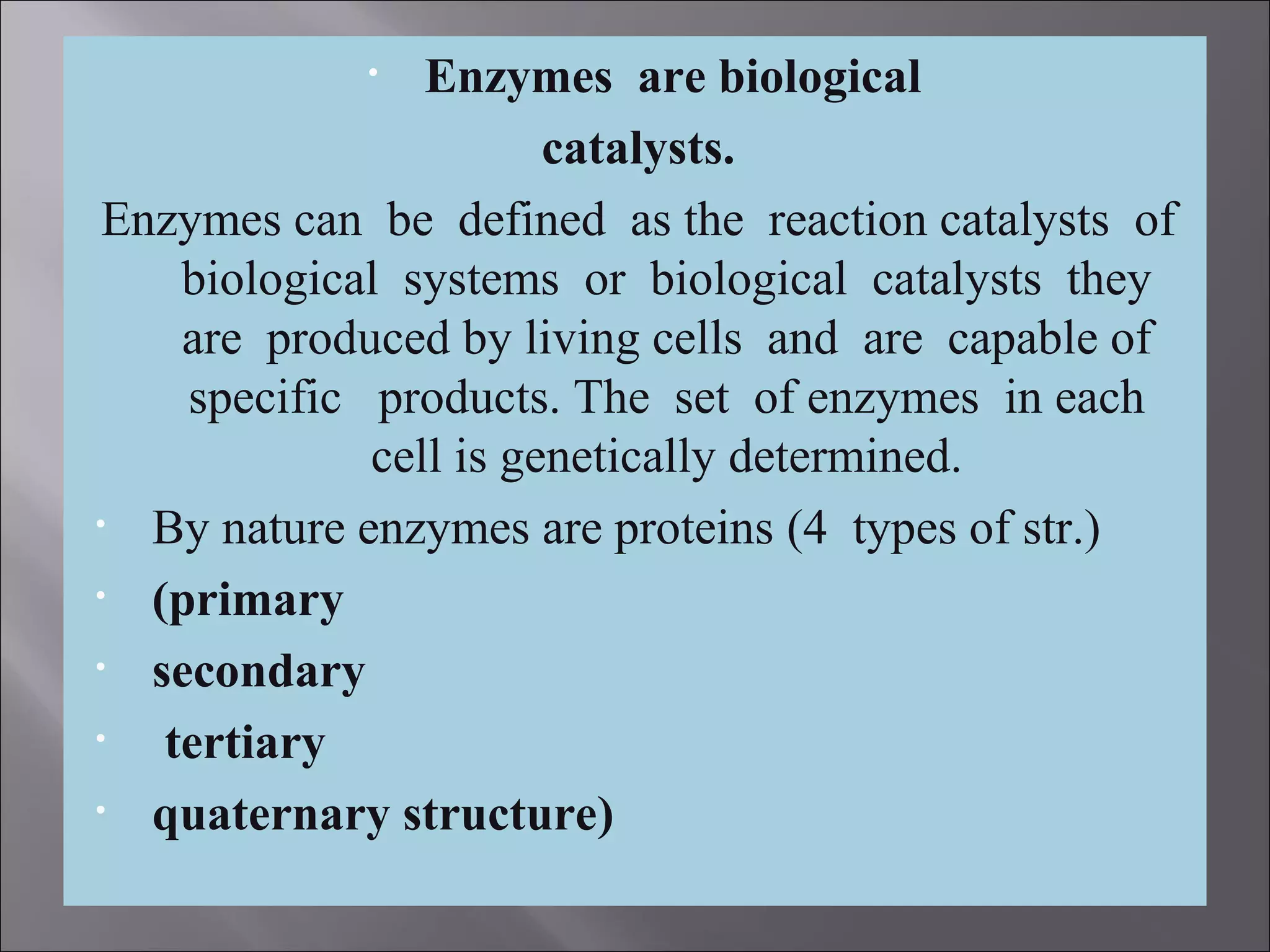 Enzymes Structural & Functional Organization Of Cell & Functions ...