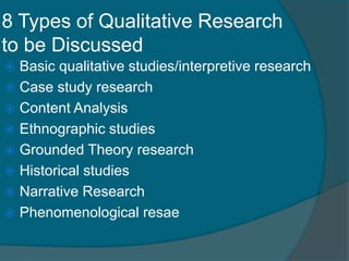Qualitative Research Types