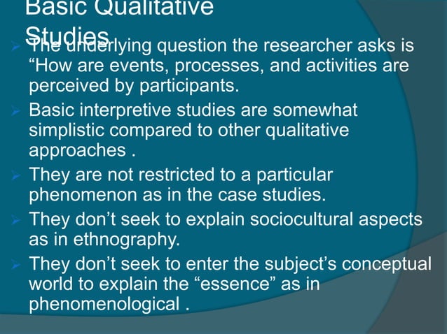 types of qualitative research | PPT