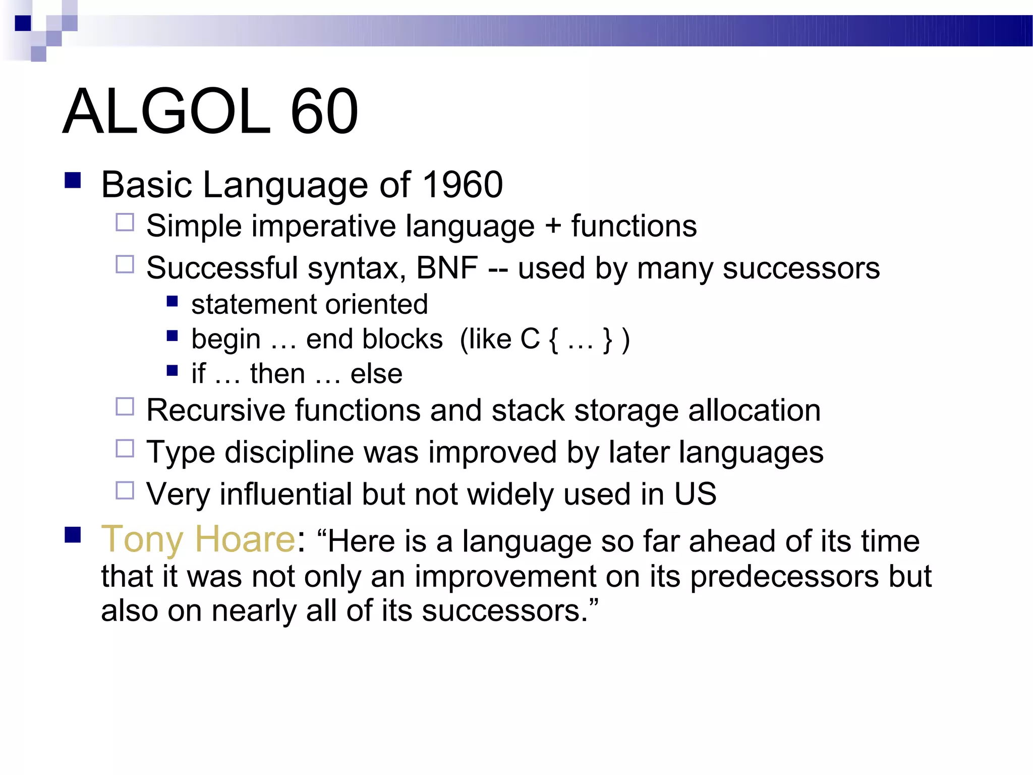 ALGOL ailesi programlama dilleri | PPT