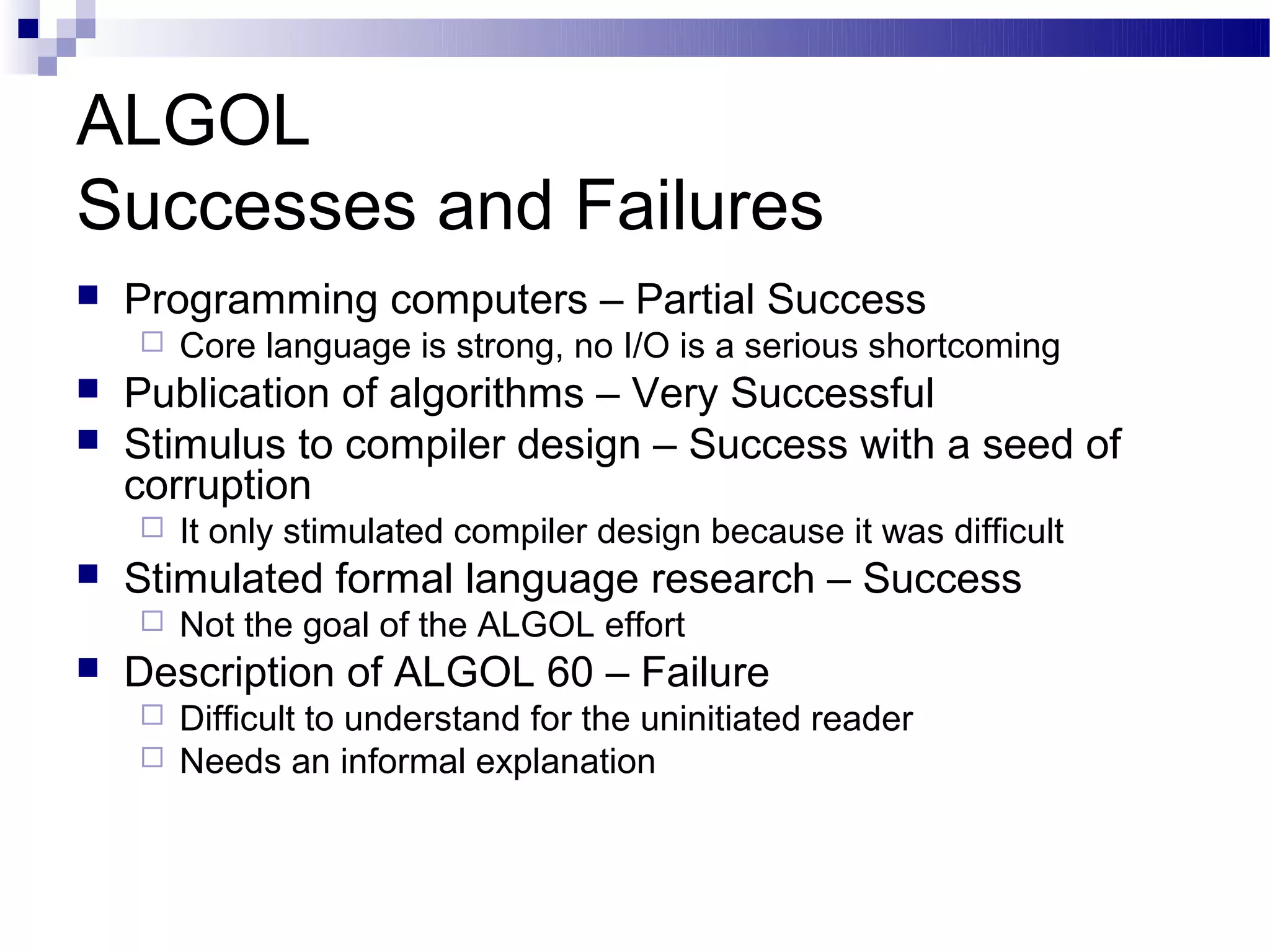 ALGOL ailesi programlama dilleri | PPT