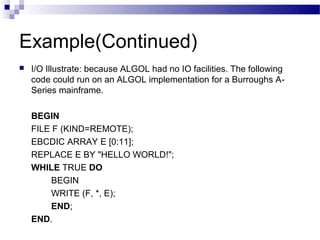 ALGOL ailesi programlama dilleri | PPT