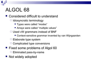 ALGOL ailesi programlama dilleri | PPT