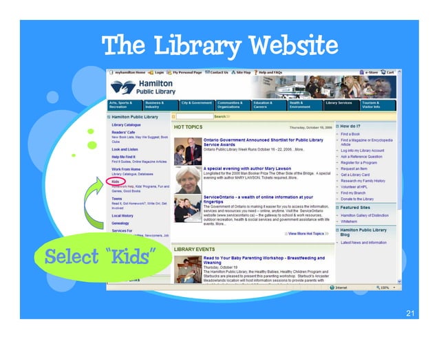 Hamilton Public Library - Grade 4 Library Introduction | PPT