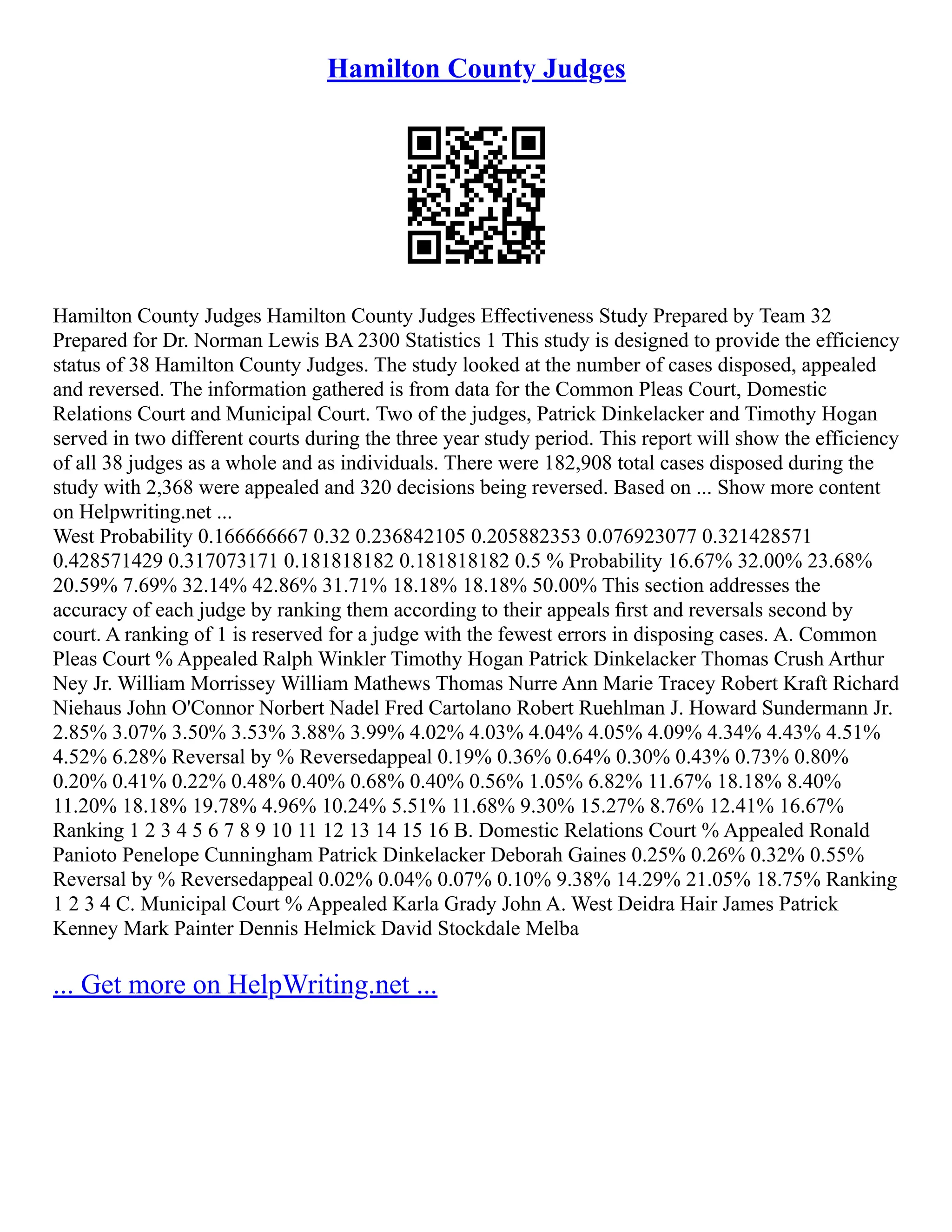 Hamilton County Judges | PDF