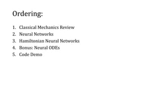 Introduction to Hamiltonian Neural Networks | PPTX