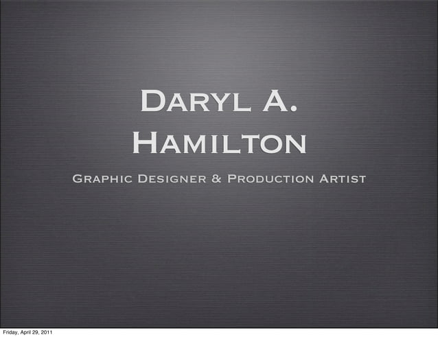 D. Hamilton Portfolio | PDF