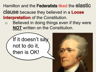 Hamilton's plan elastic clause | PPT