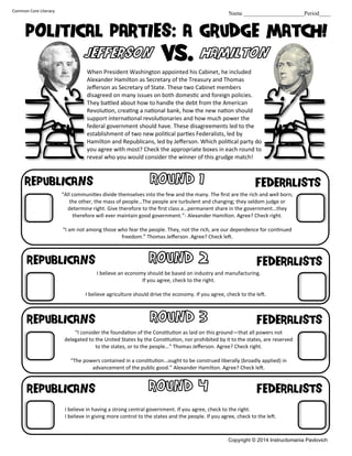 Jefferson Vs Hamilton