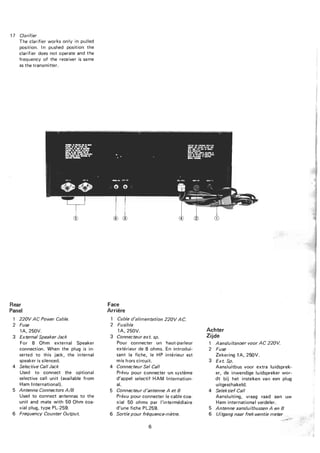 HAM INTERNATIONAL Jumbo radio Instruction Manual | PDF