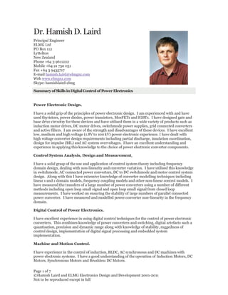 Hamish D Laird CV | PDF