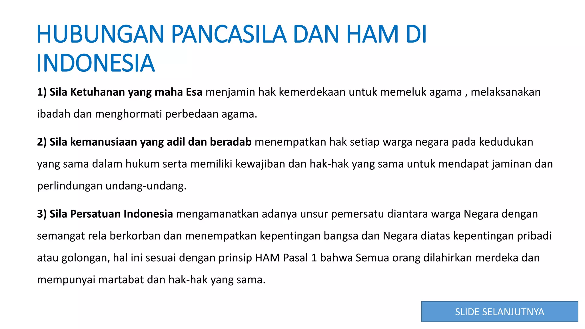 HAM Dalam Perspektif Pancasila | PPTX