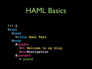 Introduction to HAML | KEY | Web Design and HTML | Internet