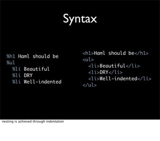 Haml | PPT