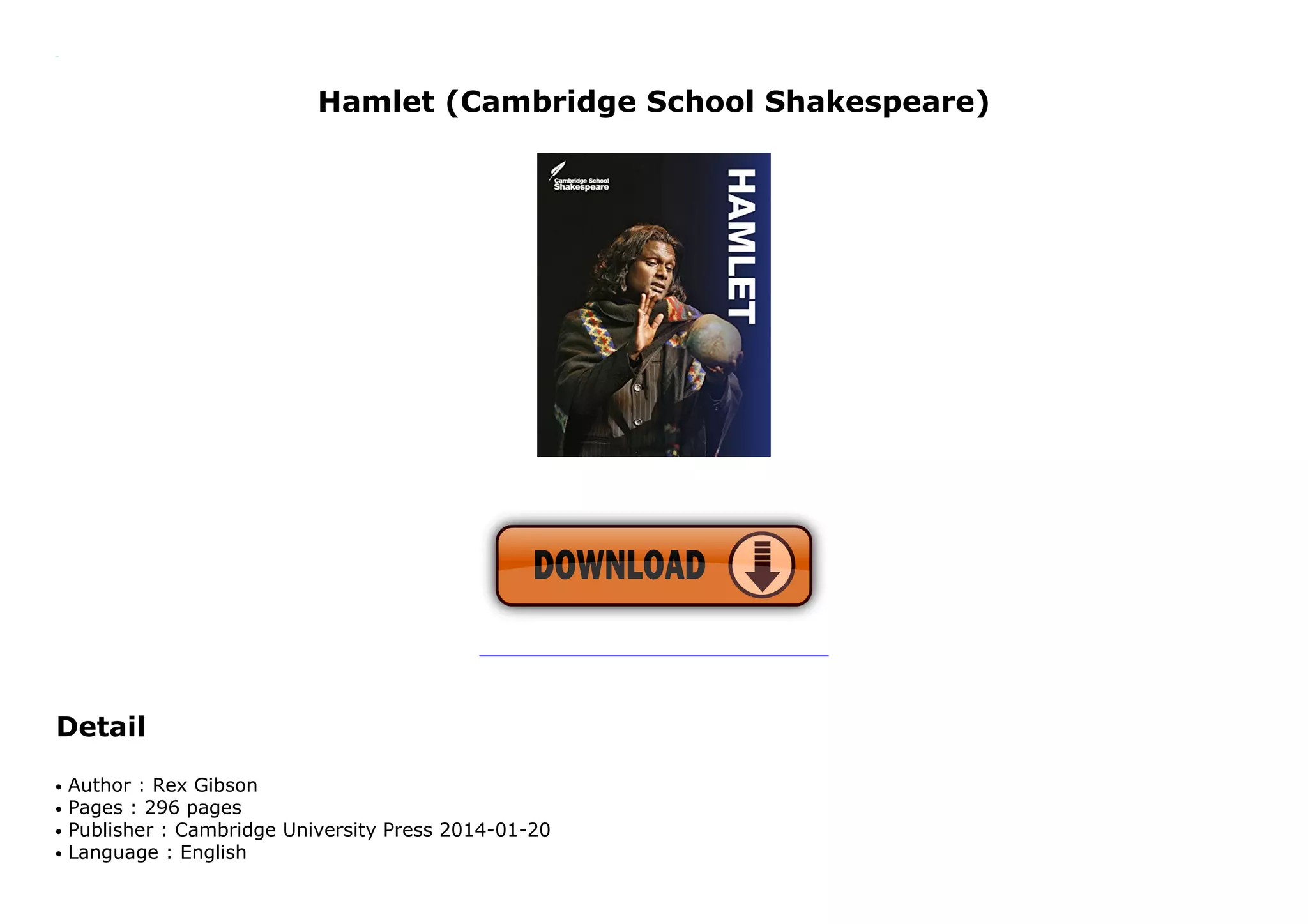 Hamlet (Cambridge School Shakespeare) | PPT