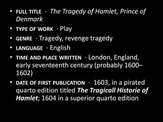 Introduction to the Play: Hamlet | PPTX