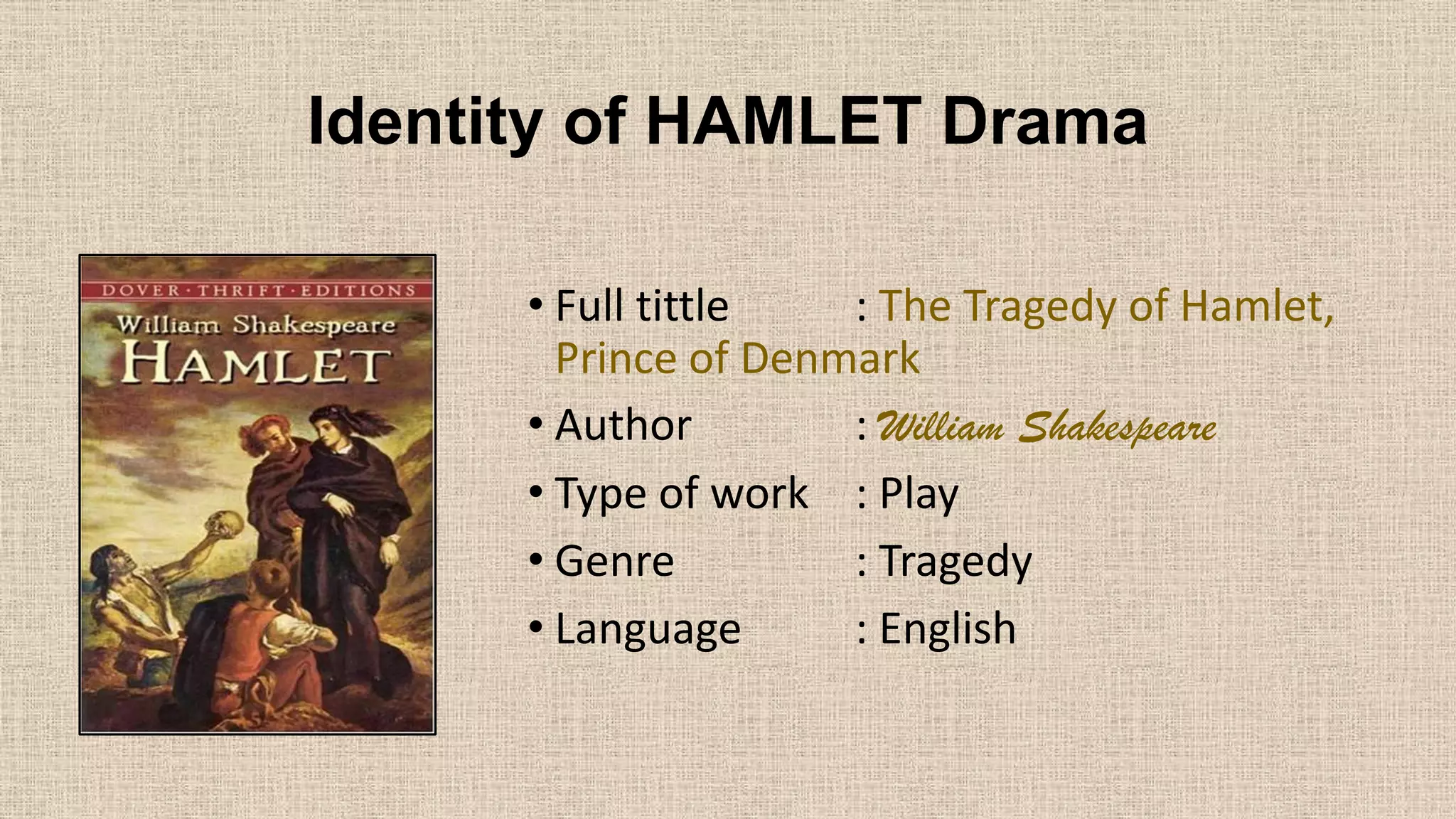 Hamlet analysis PPT. Intrinsic | PPTX
